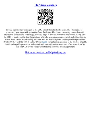 Swine Flu Essay | PDF