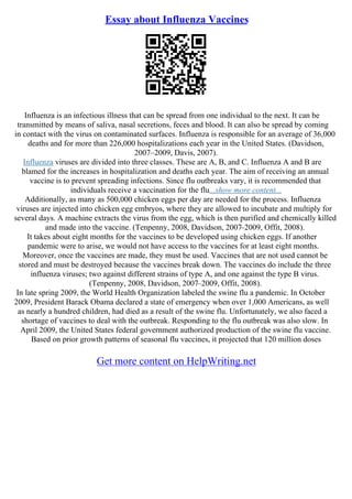 Swine Flu Essay | PDF