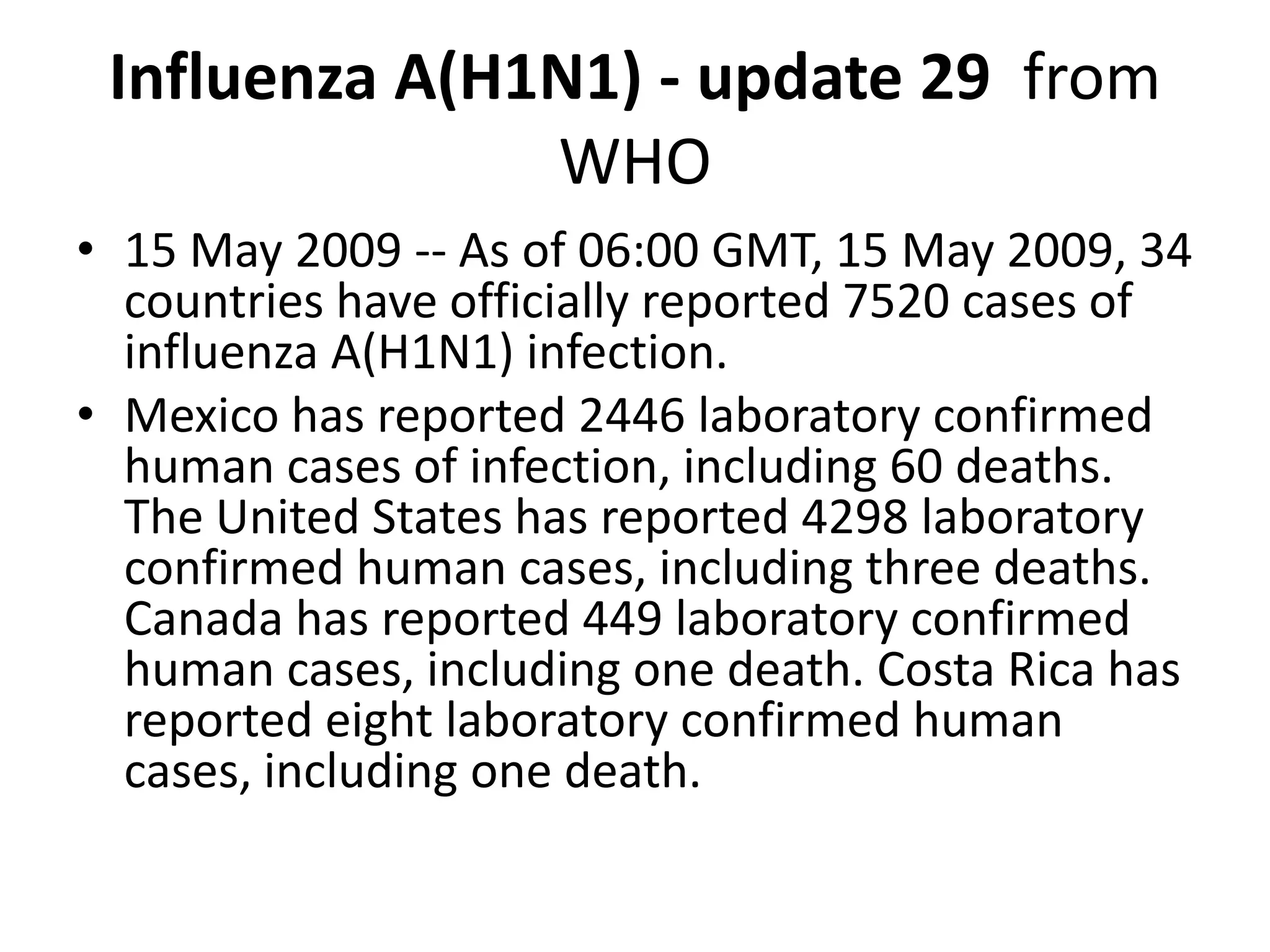Swine Flu Update Pptx