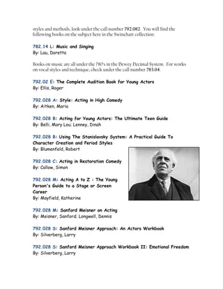 Swinehart Theater Collection Pathfinder | DOC