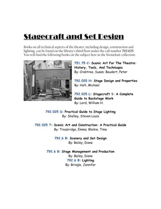 Swinehart Theater Collection Pathfinder | DOC