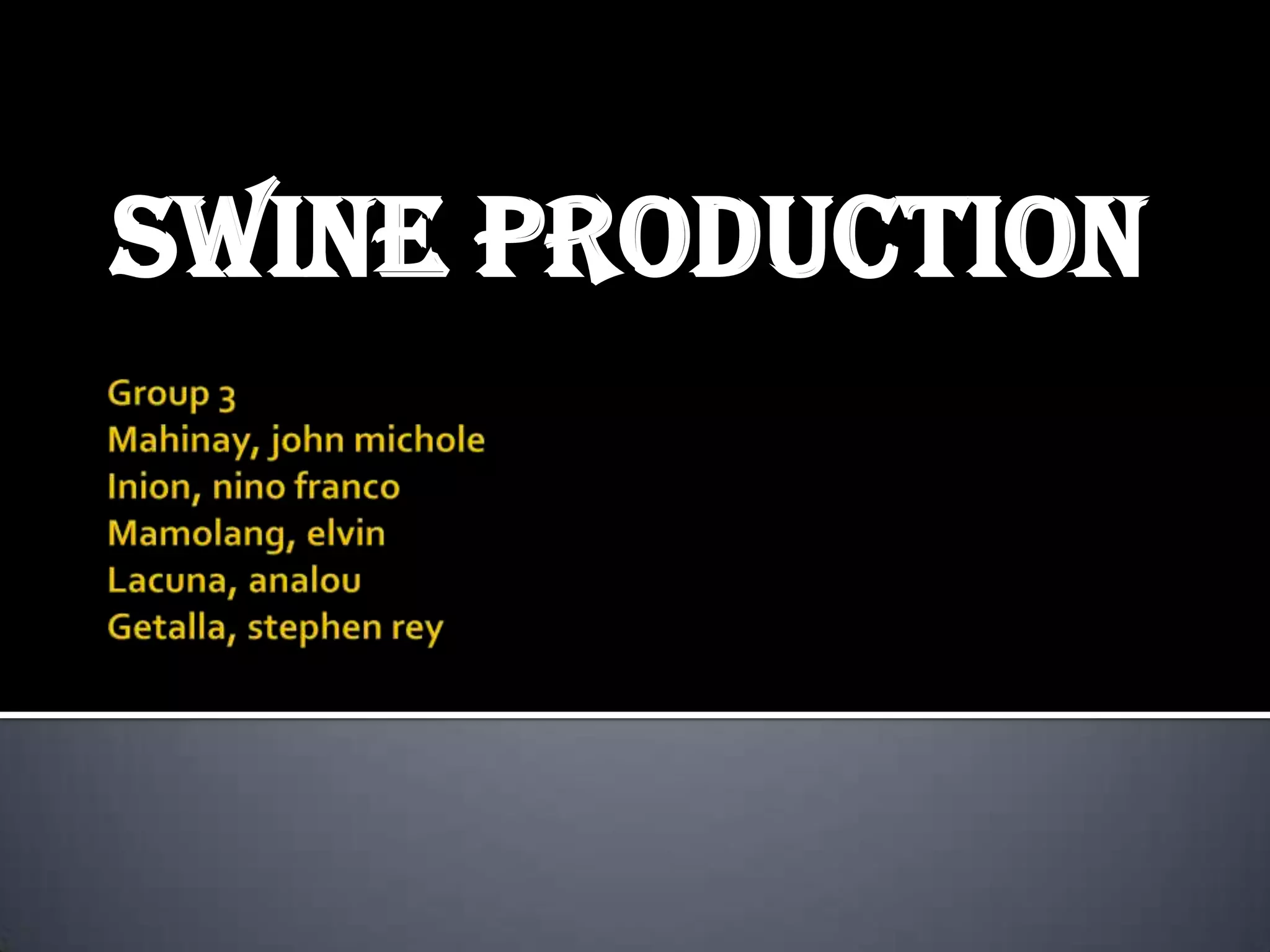 Swine production | PPT