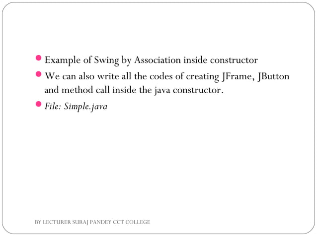 Basic Using Of Swing In Java Ppt Programming Languages Computing 5372