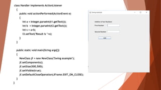 SWING.pptx | Programming Languages | Computing