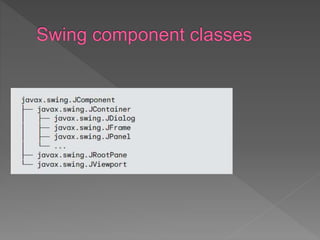 SWING USING JAVA WITH VARIOUS COMPONENTS | PPTX