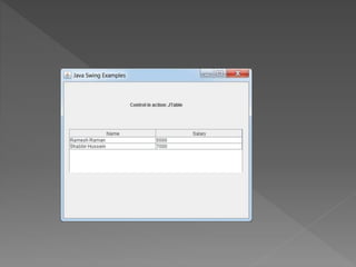 SWING USING JAVA WITH VARIOUS COMPONENTS | PPTX