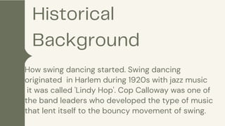 Swing dance power point presentation G9-Quarter 2 | PDF | Jazz | Music