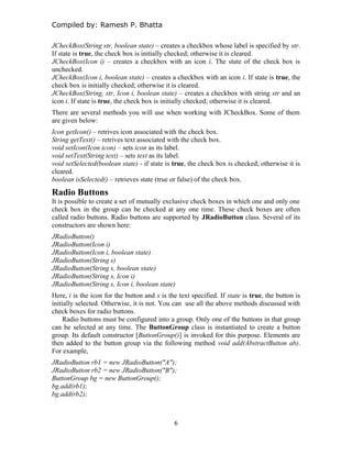 java swing notes in easy manner for UG students | PDF