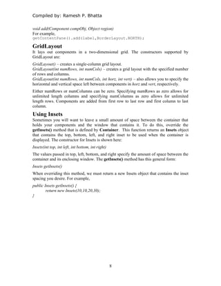 java swing notes in easy manner for UG students | PDF