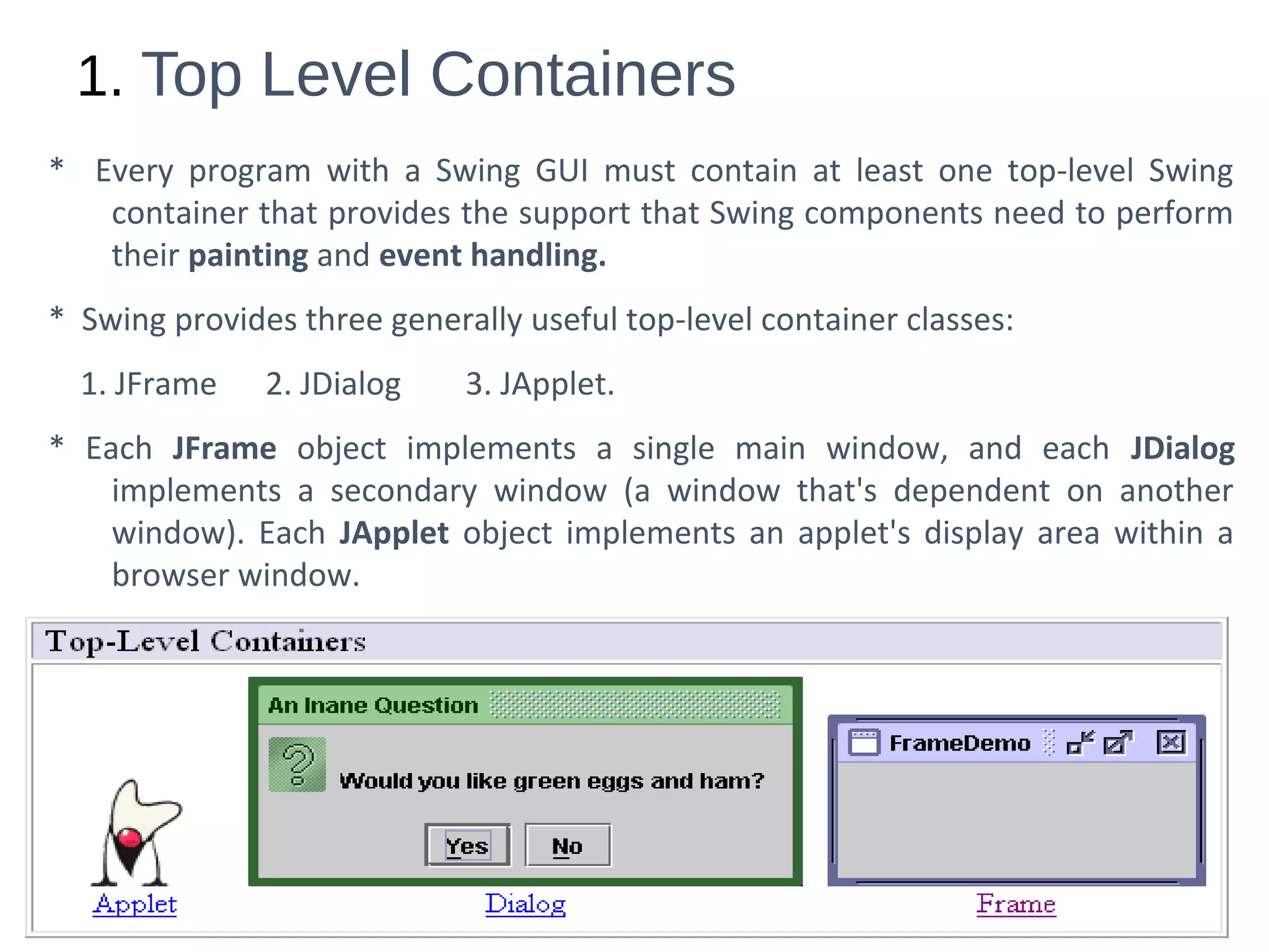 Swing components & MVC Architecture | PPT