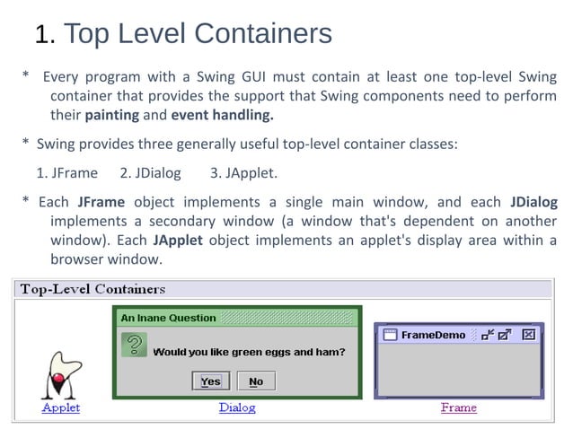 Swing components & MVC Architecture | PPT
