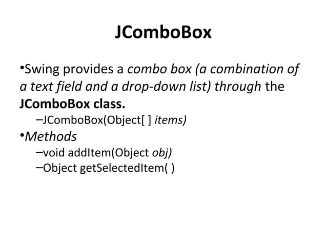 Swing basics | PPT | Web Development | Internet