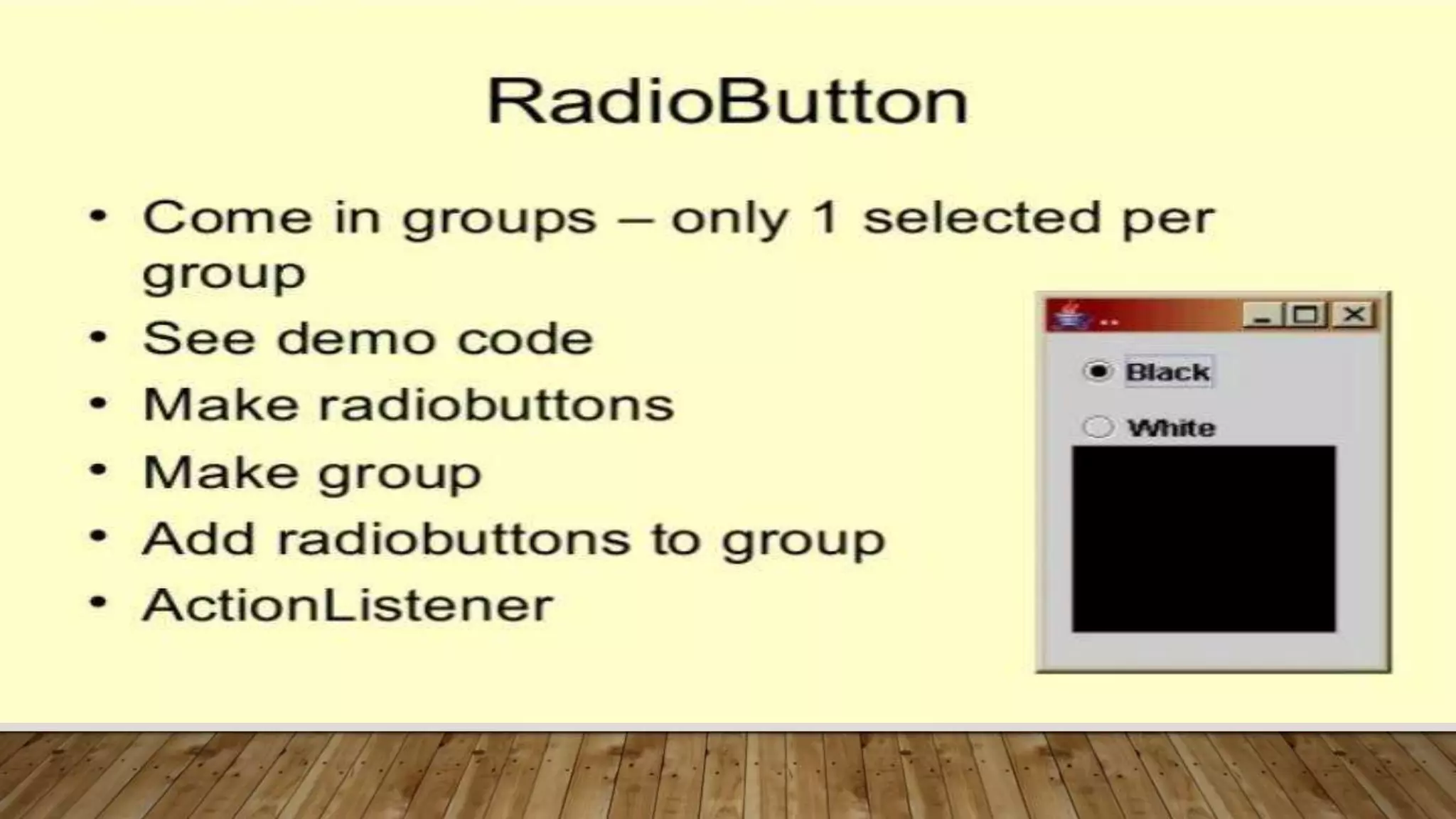Swing components | PPTX | Programming Languages | Computing