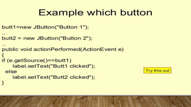 Swing components | PPTX | Programming Languages | Computing