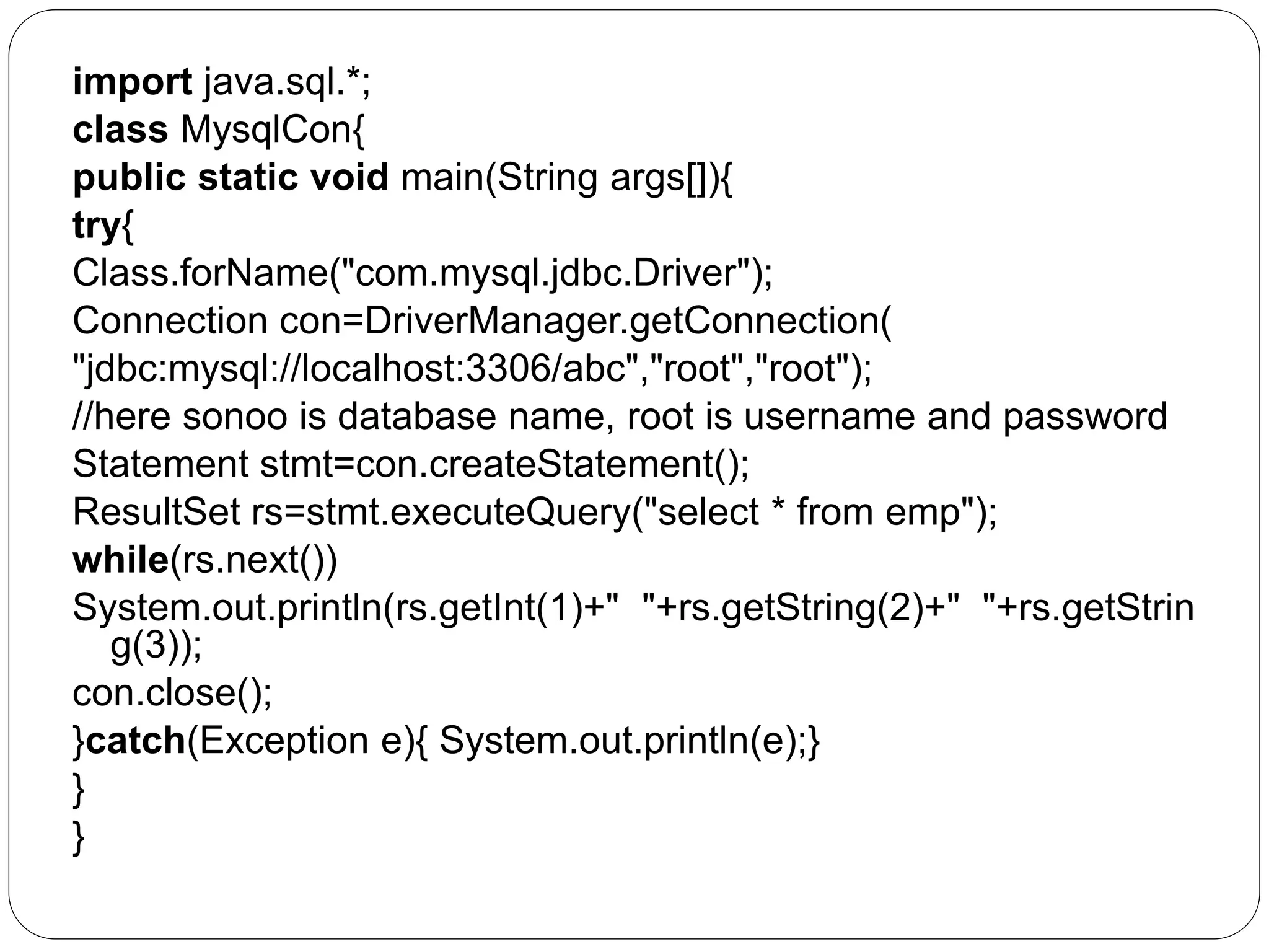 Swing database(mysql) | PPT