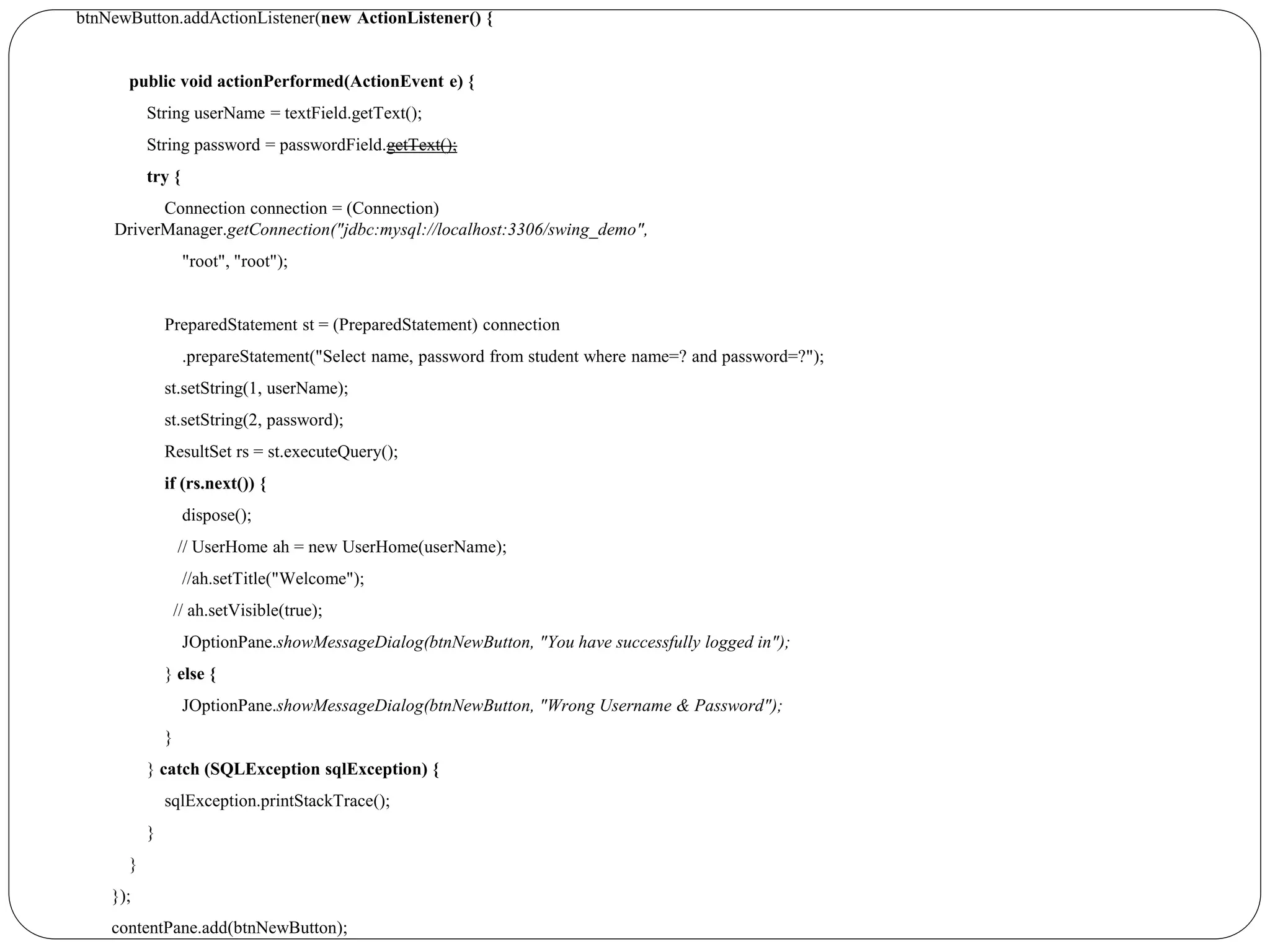 Swing database(mysql) | PPT
