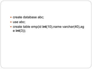 Swing database(mysql) | PPT