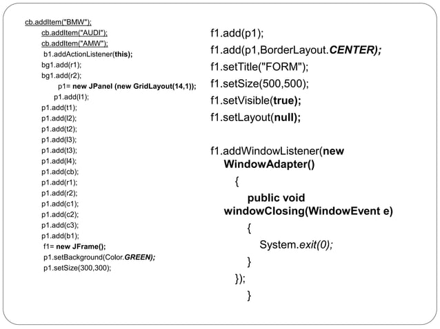 Swing database(mysql) | PPT
