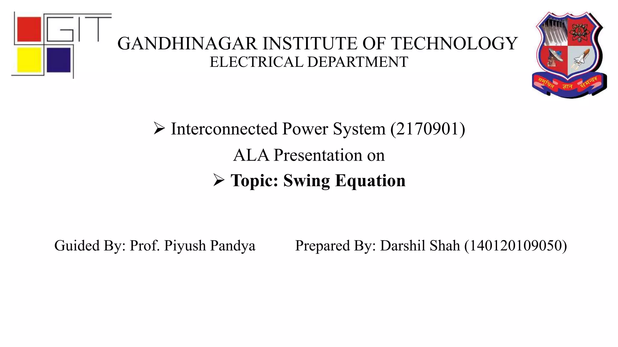 Swing equation | PPT