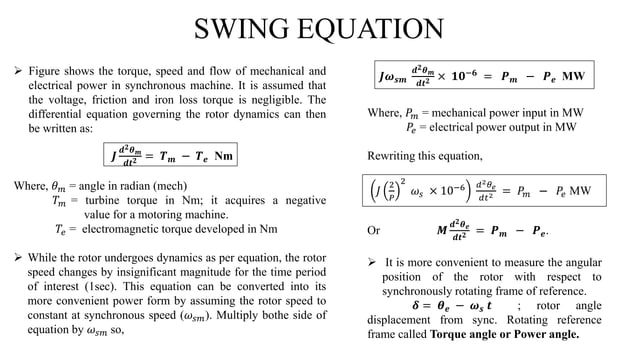 Swing equation | PPTX | Physics | Science