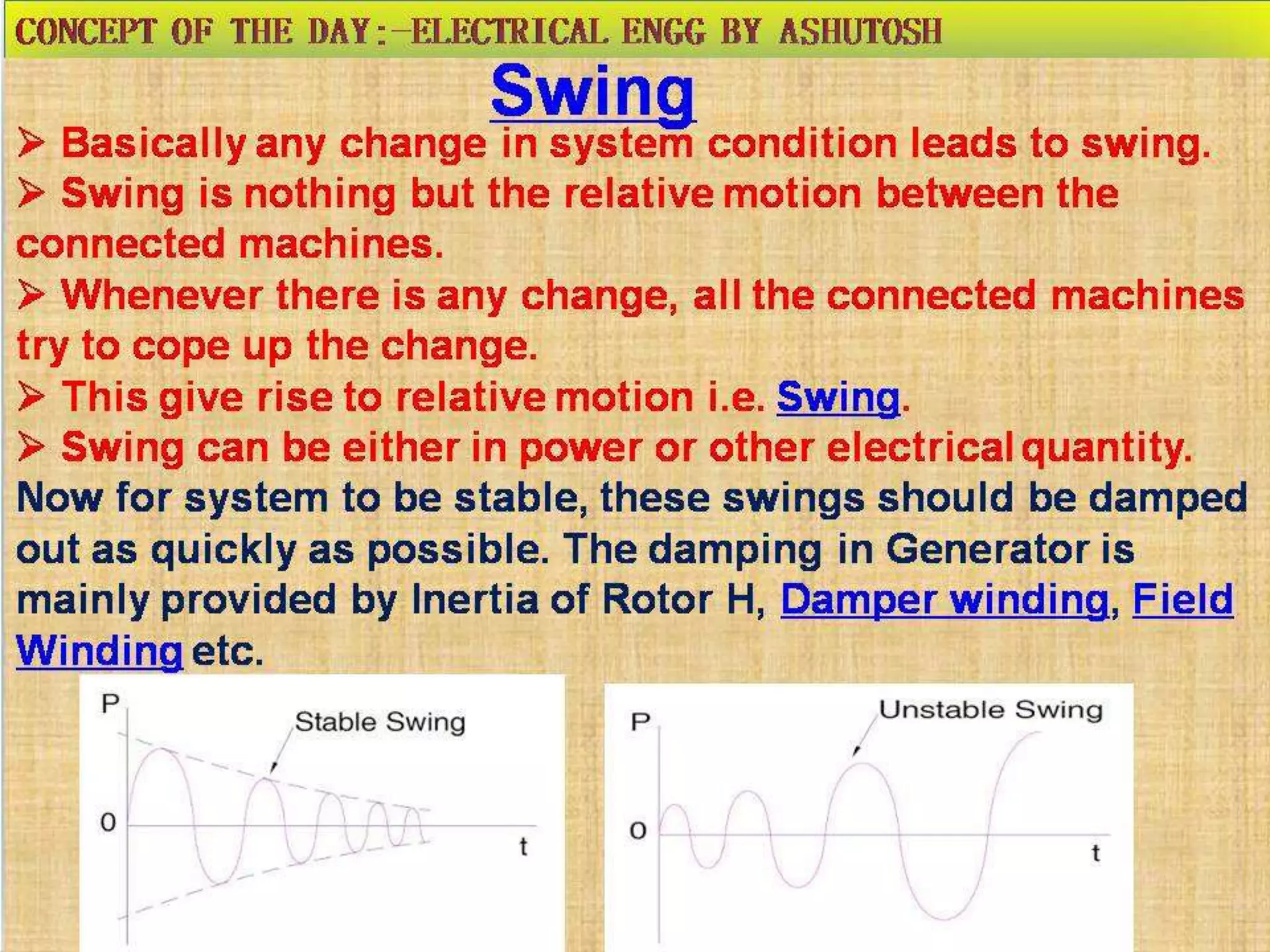 Swing equation Power System Stability | PPTX