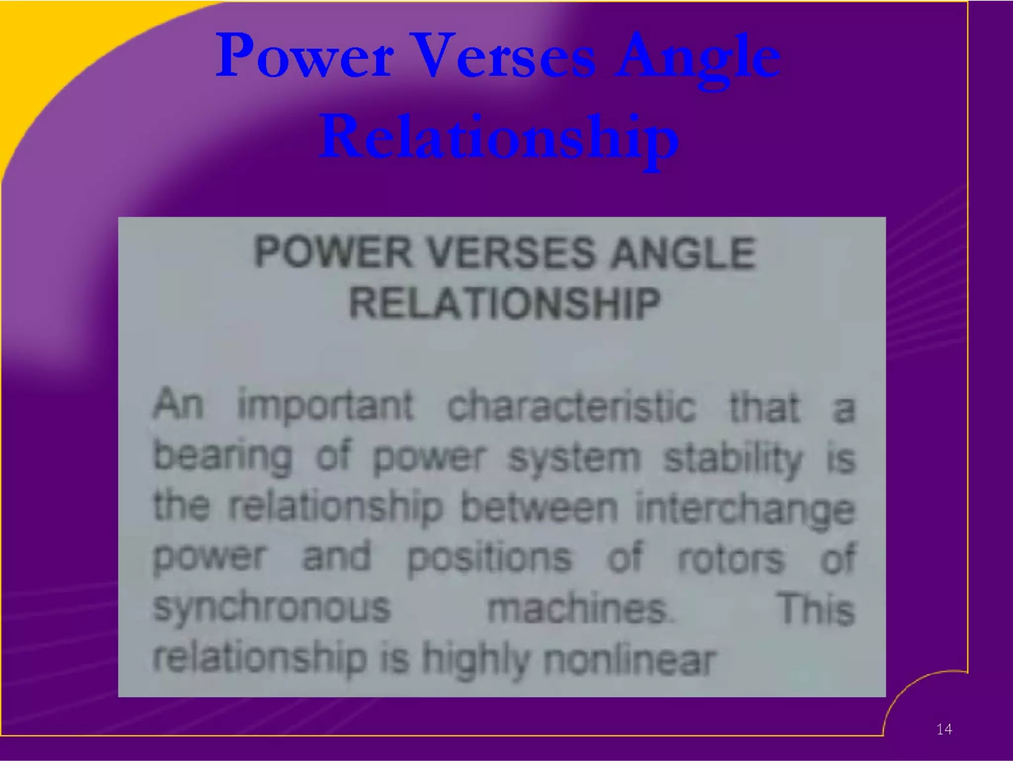 Swing equation and its solutions power angle relationship and its curve ...