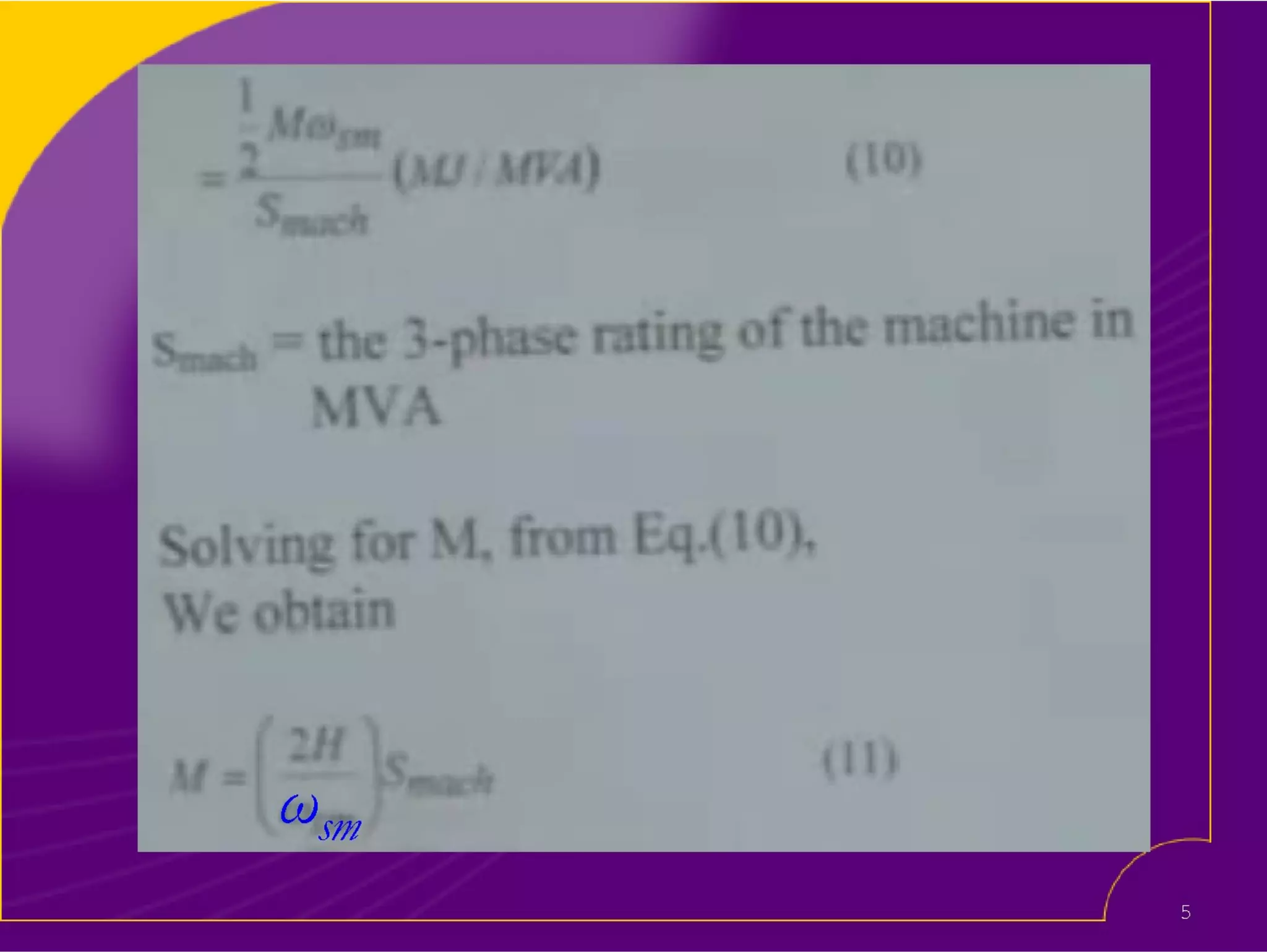 Swing equation and its solutions power angle relationship and its curve ...