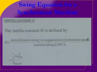 Swing equation and its solutions power angle relationship and its curve ...