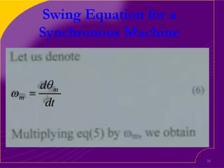 Swing equation solution and swing cure | PPT