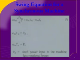 Swing equation solution and swing cure | PPT