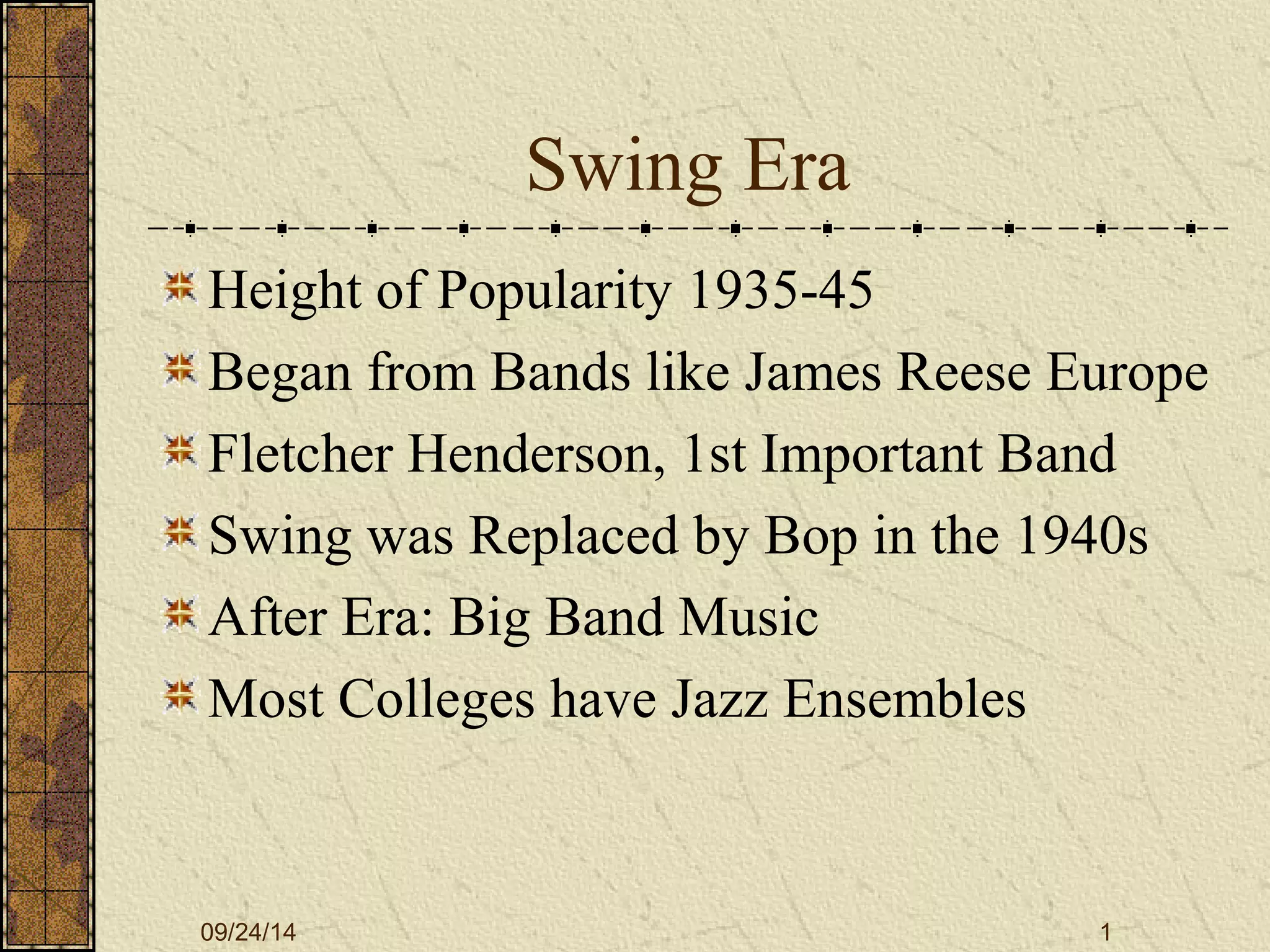Swing Era Part 2 | PPT