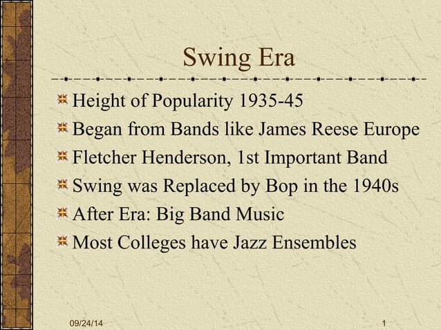 Swing Era Part 2 | PPT