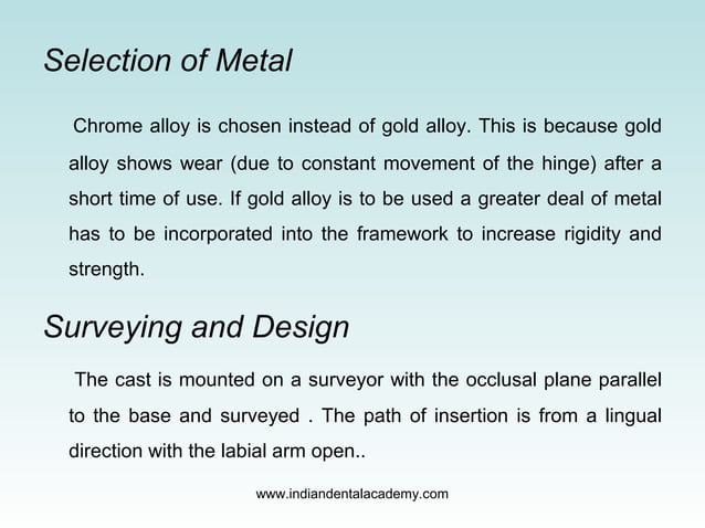 Swing lock partial denture/ oral surgery courses | PPT