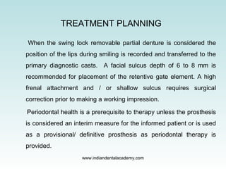 Swing lock partial denture/ oral surgery courses | PPT
