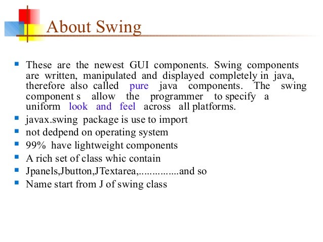 Swing and AWT in java