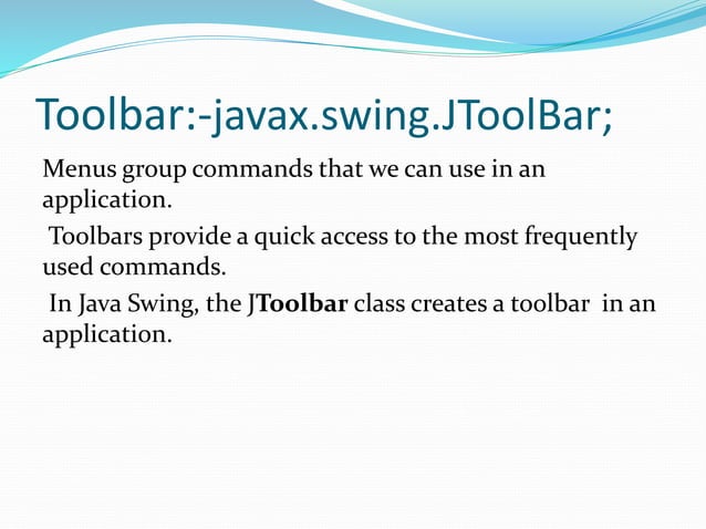 Swings in java | PPTX | Operating Systems | Computer Software and Applications