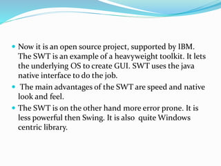 Swings in java | PPTX | Operating Systems | Computer Software and ...