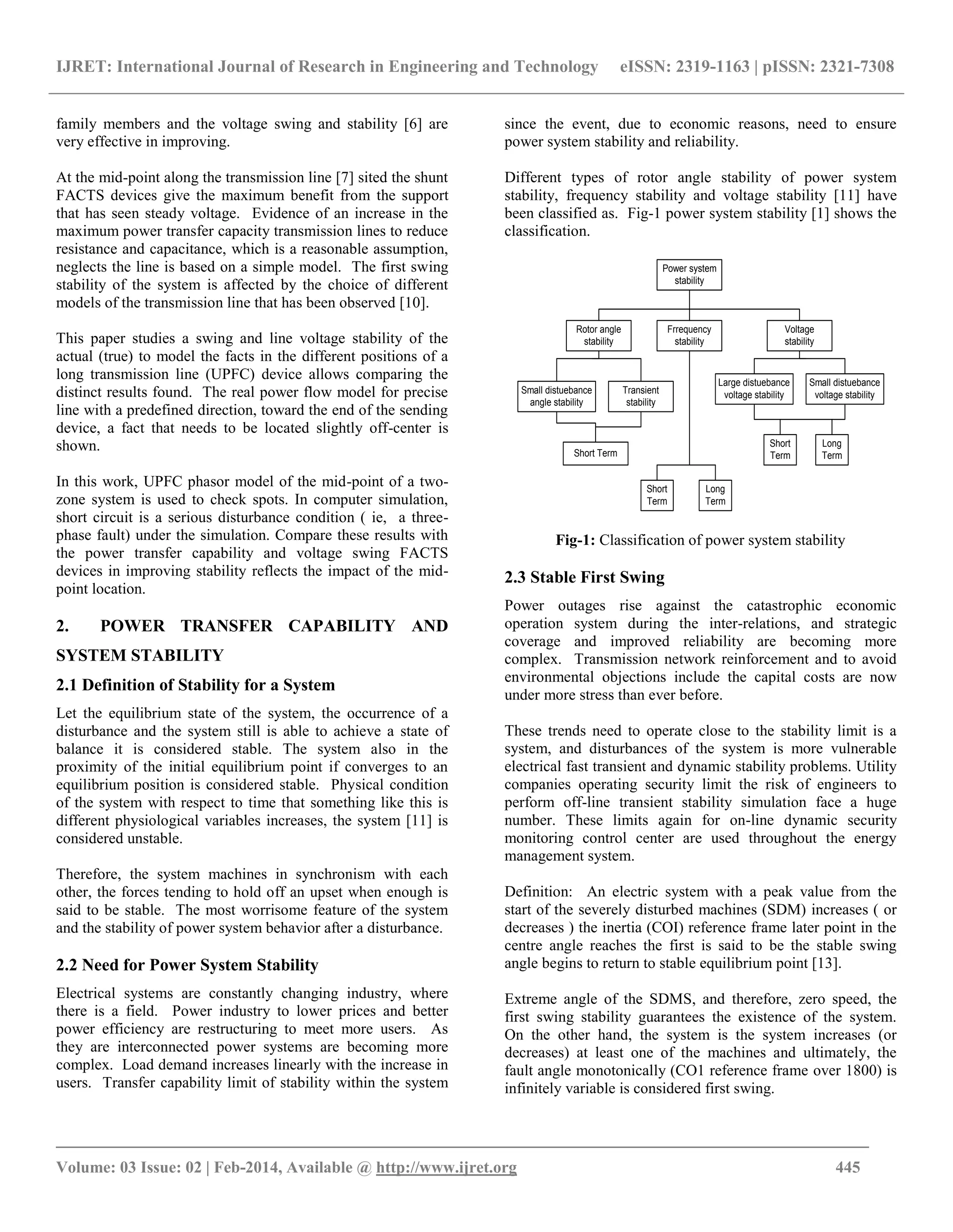 Swing, voltage stability and power transfer capability in transmission system with upfc | PDF ...