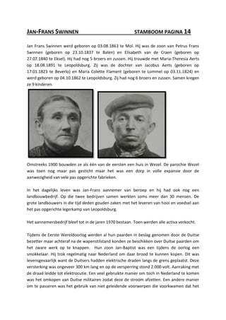 Familie Swinnen uit Balen | PDF