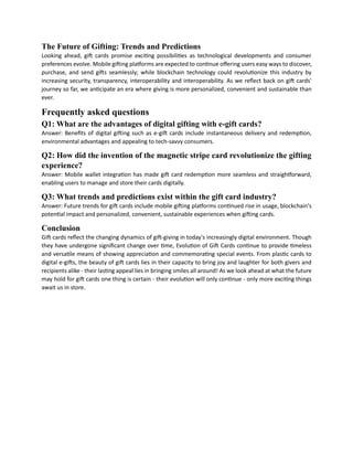 Swipe, Connect, Simper: The Evolution of Gift Cards | PDF