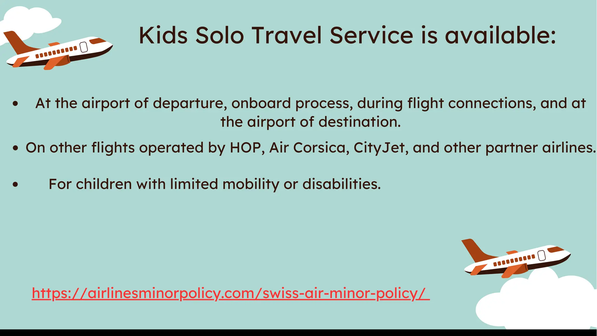 Swiss Air Minor Policy | Children Flying Alone | Infant Policy | PPT