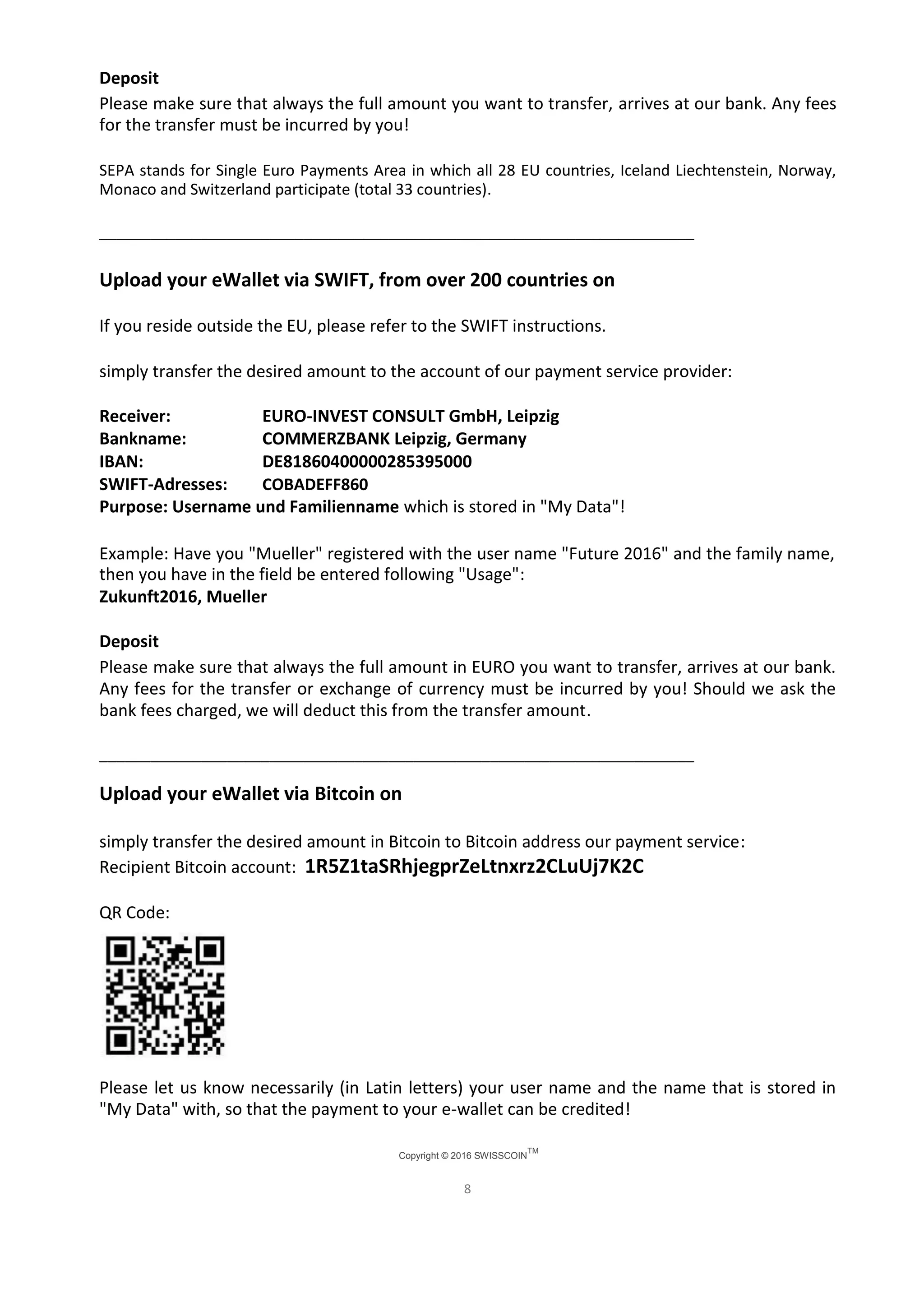 Swisscoin Getting Started | PDF