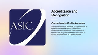 Swiss International University SIU in Zurich, Dubai and Bishkek | PDF