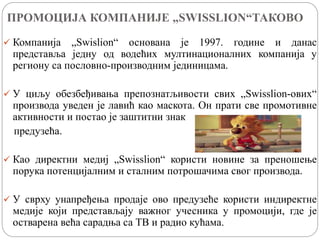 Промоција компаније „Swisslion“ и утицај на унапређење продаје.pptx