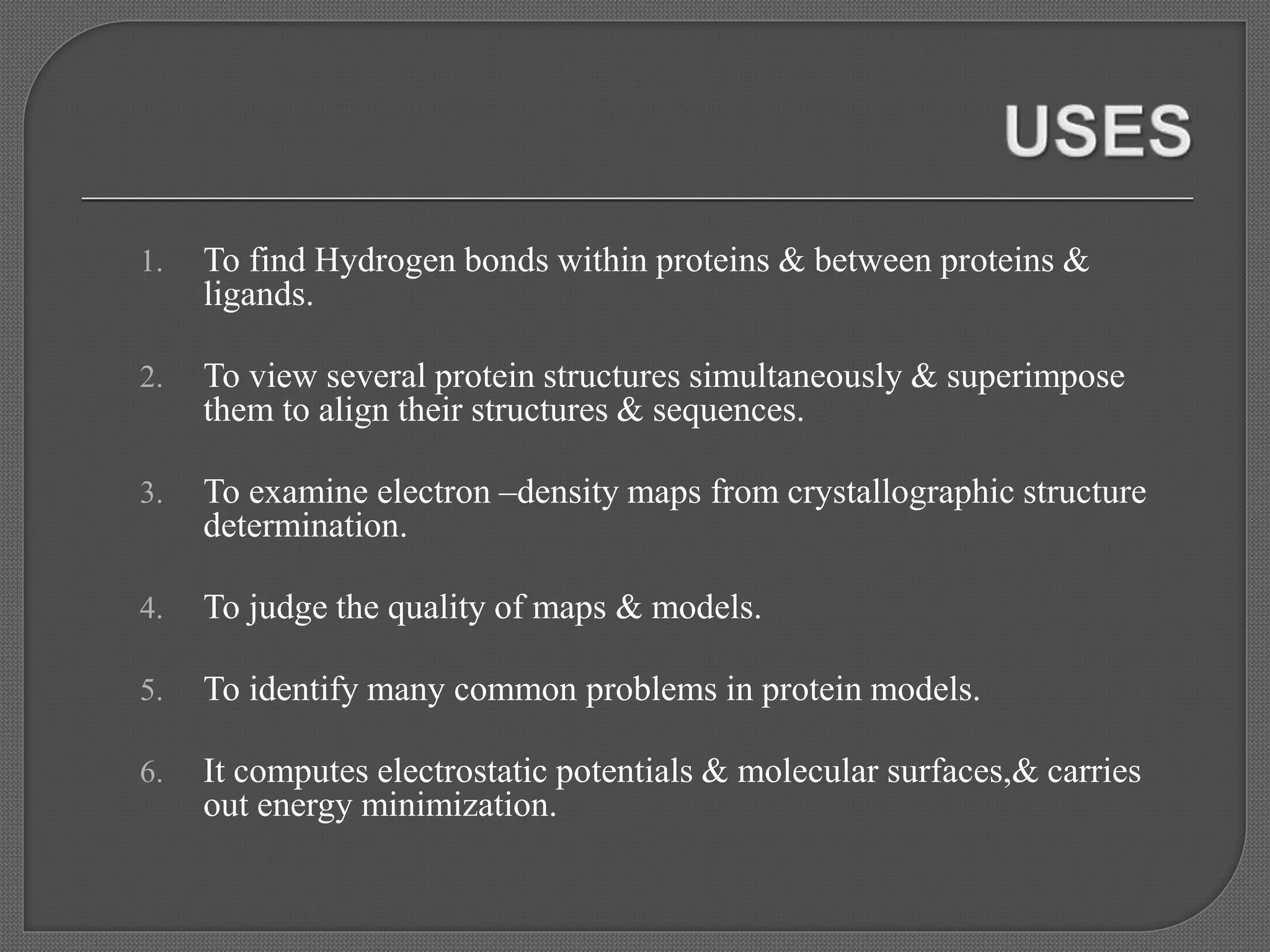 Swiss pdb viewer | PPTX | Chemistry | Science