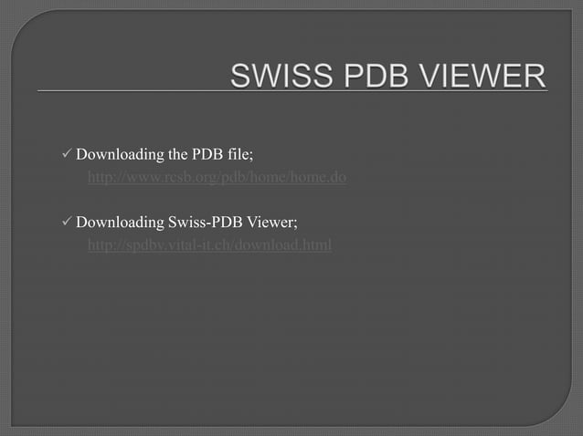 Swiss pdb viewer | PPTX | Chemistry | Science