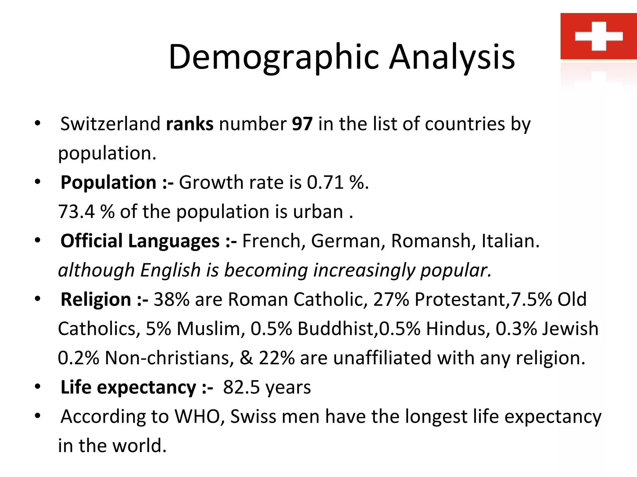 Switzerland : A country overview | PPTX