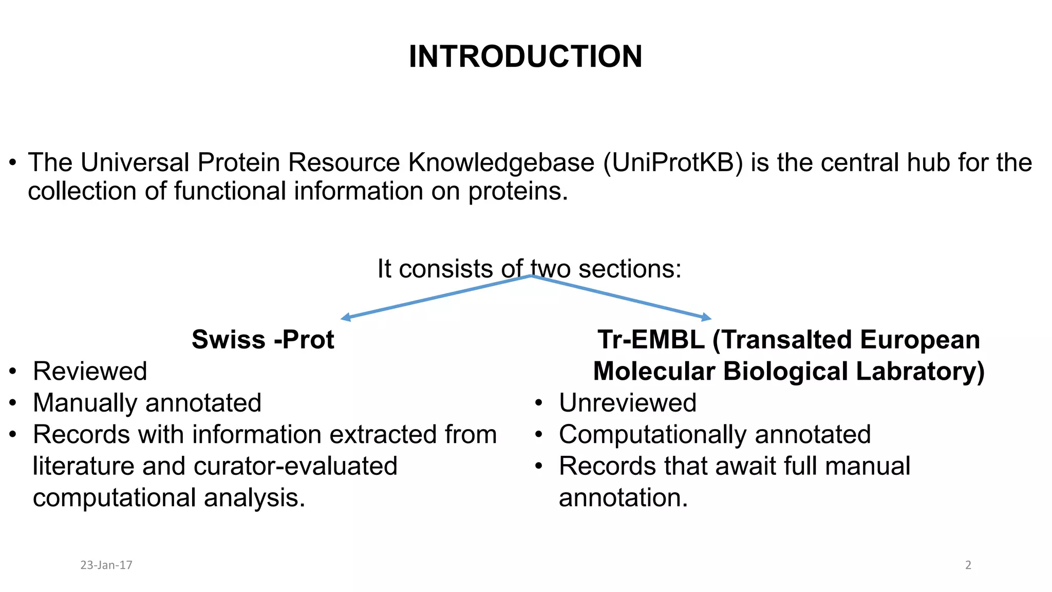 Swiss Prot Database Pptx Databases Computer Software And Applications