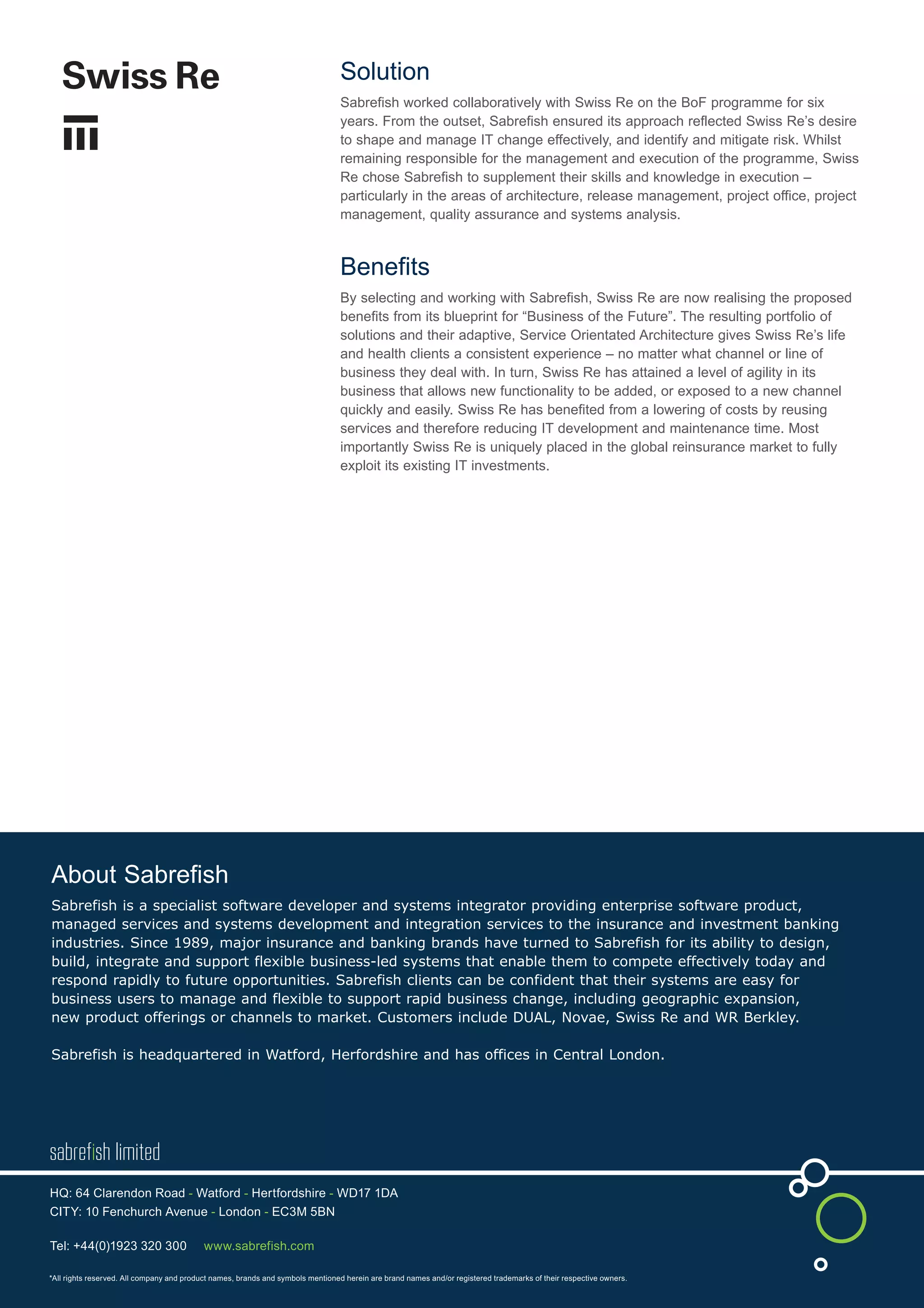 Swiss Re "Business of the Future" case study | PDF