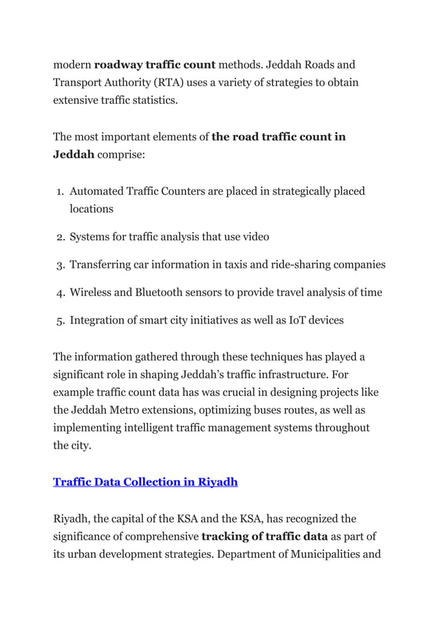 The Crucial Role of Traffic Counting Surveys in KSA Urban Planning ...